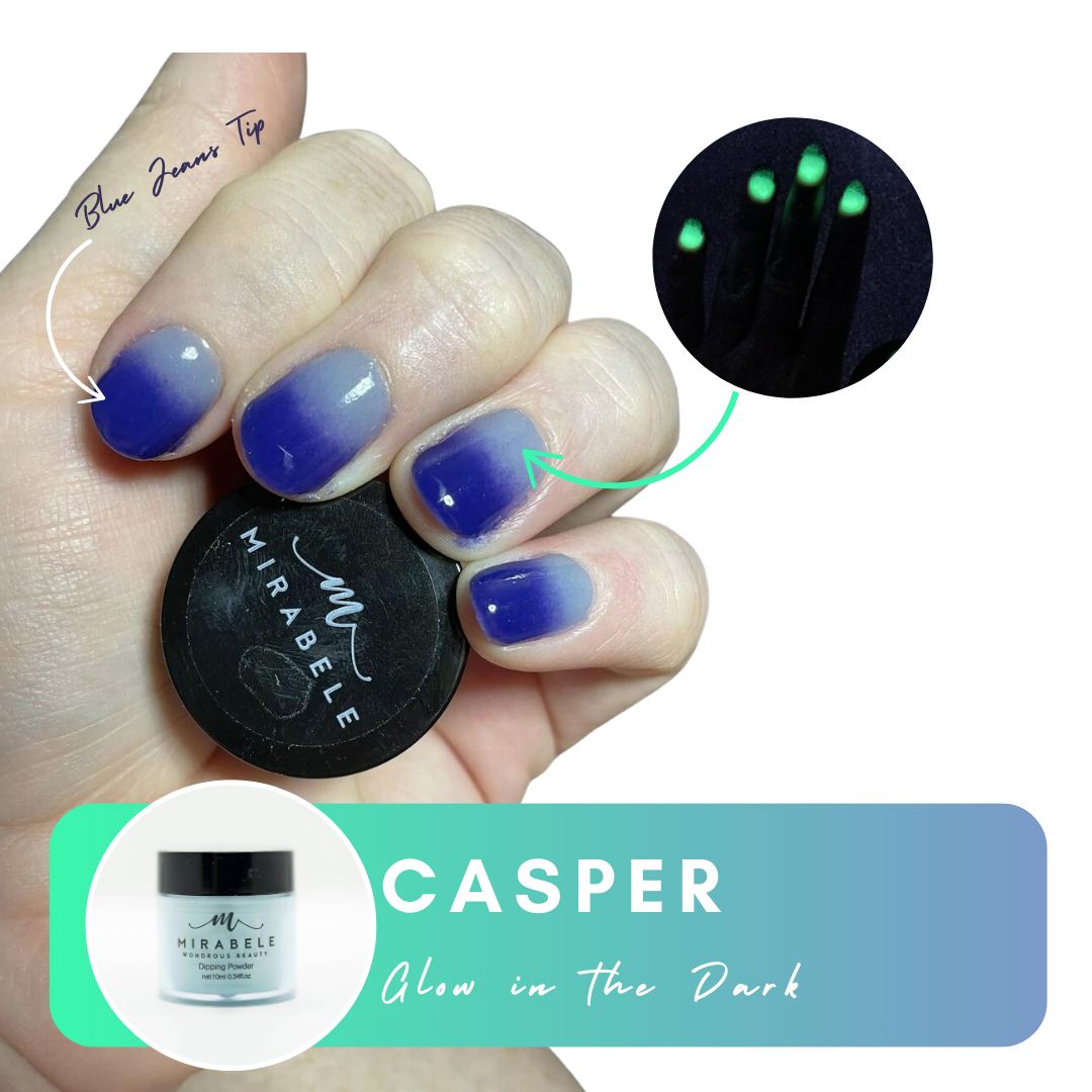 Glow in the Dark Nail Colour - Casper Dip Powder – Mirabele Beauty
