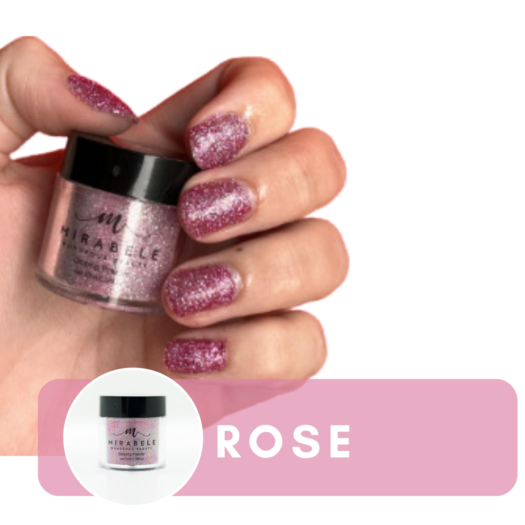 Pink Glitter Nail Colour - Rose Dip Powder – Mirabele Beauty